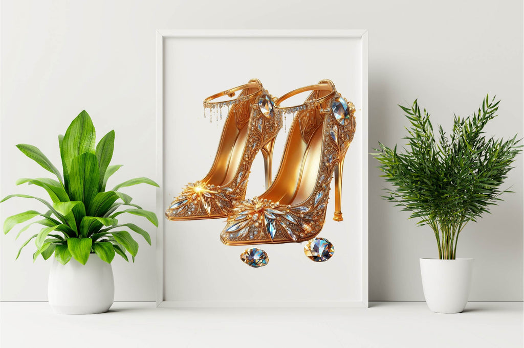 Gold Radiant Heels Sublimation Clipart - So Fontsy