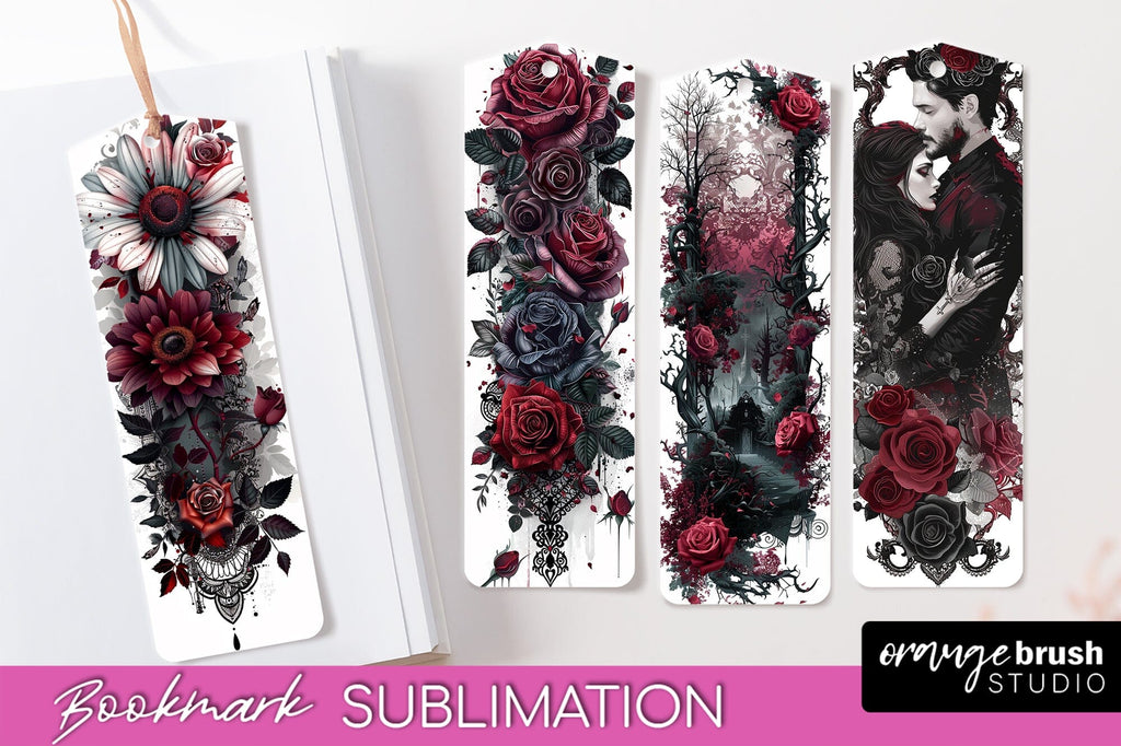 Gothic Bookmark PNG - Dark Academia Printable Bookmarks - So Fontsy