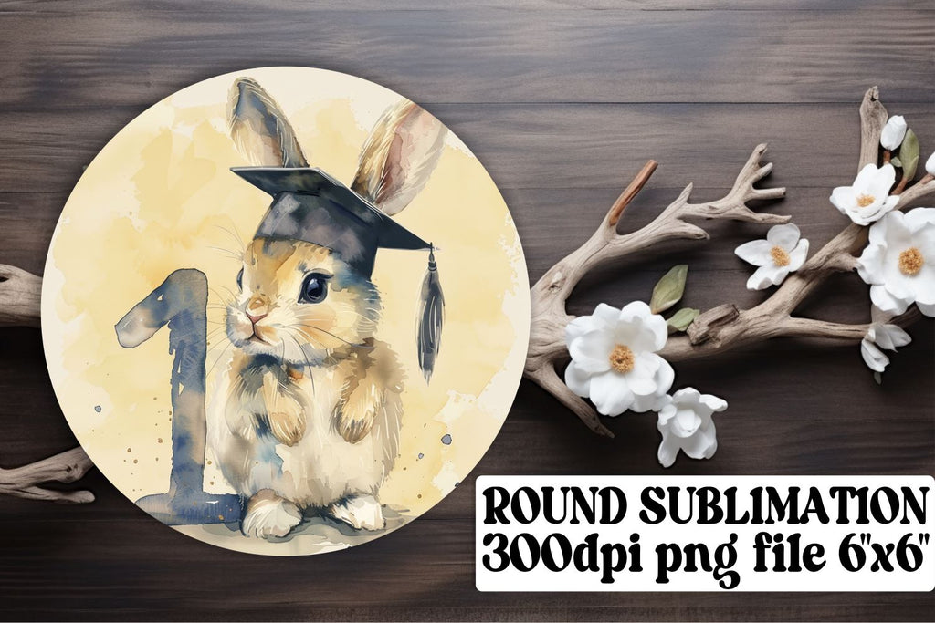 Graduation Day Animal Circle Sublimation Design keychain - So Fontsy