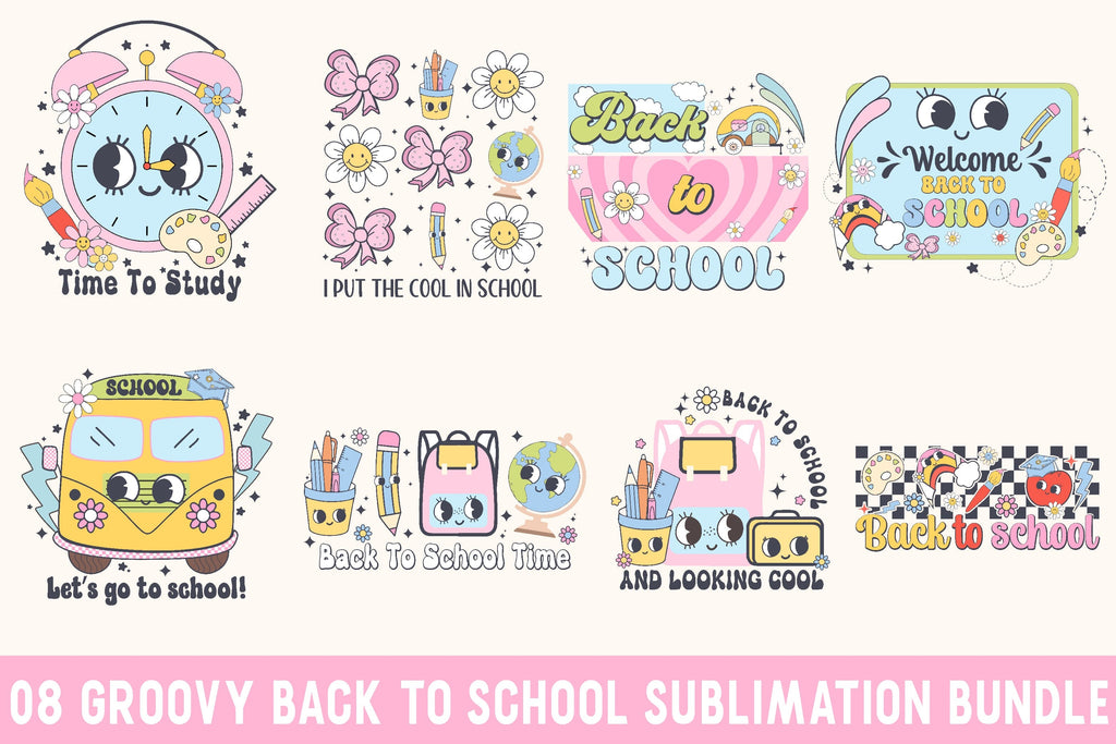 Groovy Back To School Sublimation - So Fontsy