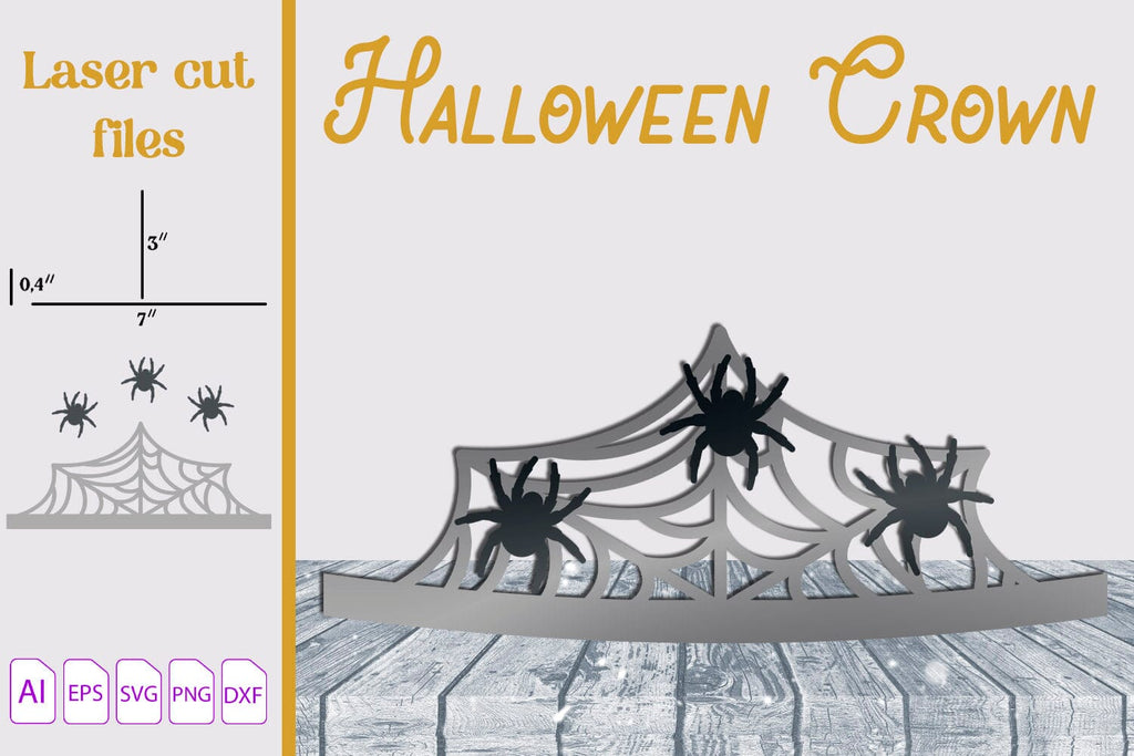 Halloween kids crown with spiderweb, Papercraft template - So Fontsy