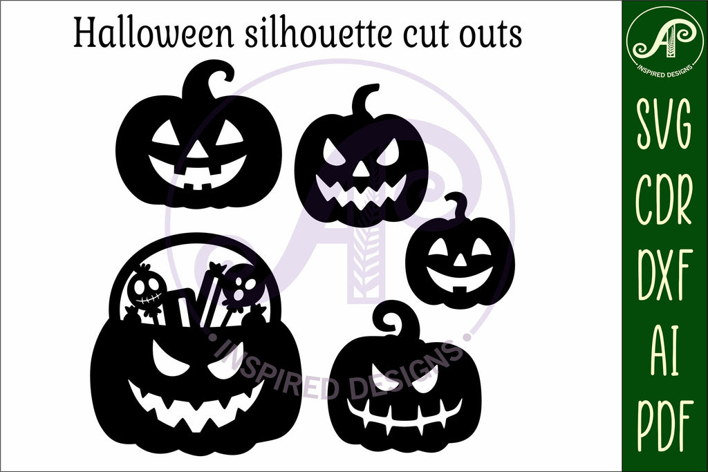 Halloween Silhouette shapes jack o lanterns - So Fontsy