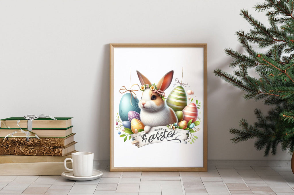 Happy Easter Bunny Sign Clipart PNG - So Fontsy