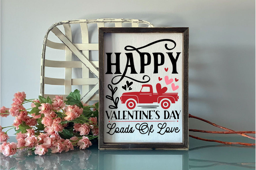 Happy valentines day loads of love SVG design - So Fontsy