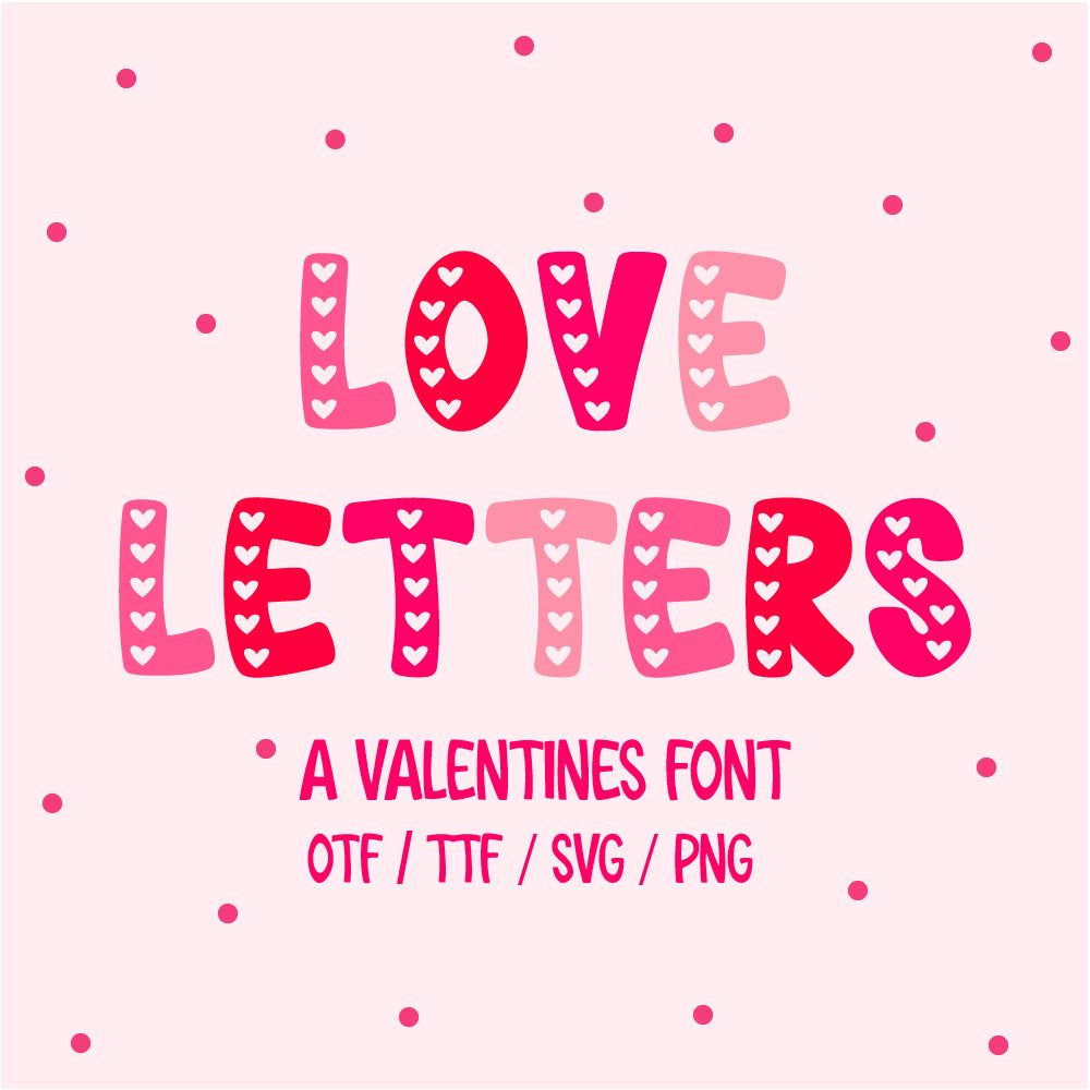 Valentine Font TTF, Heart Font, Valentine's Day Font, Cute Hearts ...