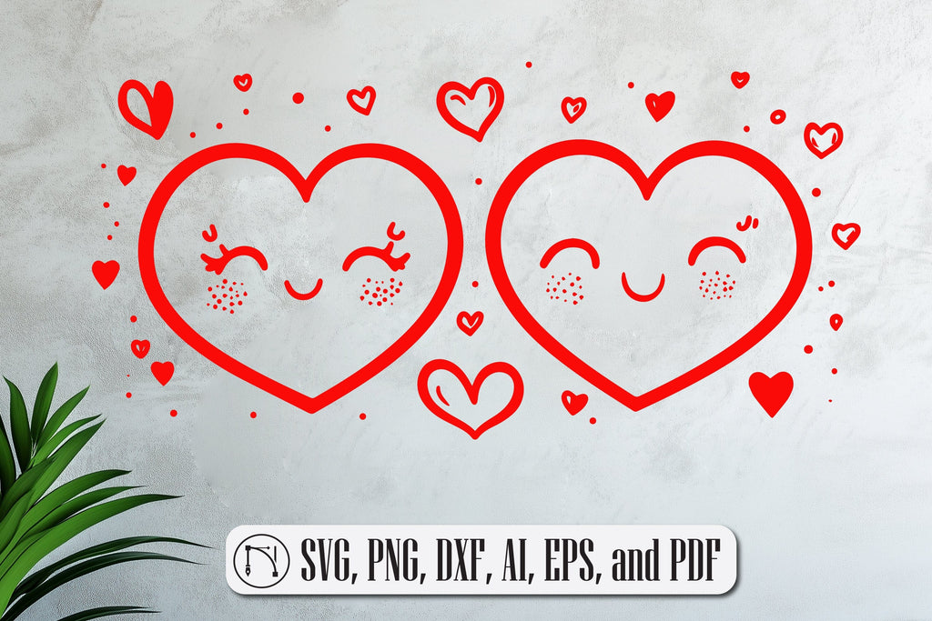 Hearts Valentines SVG Cut File - So Fontsy