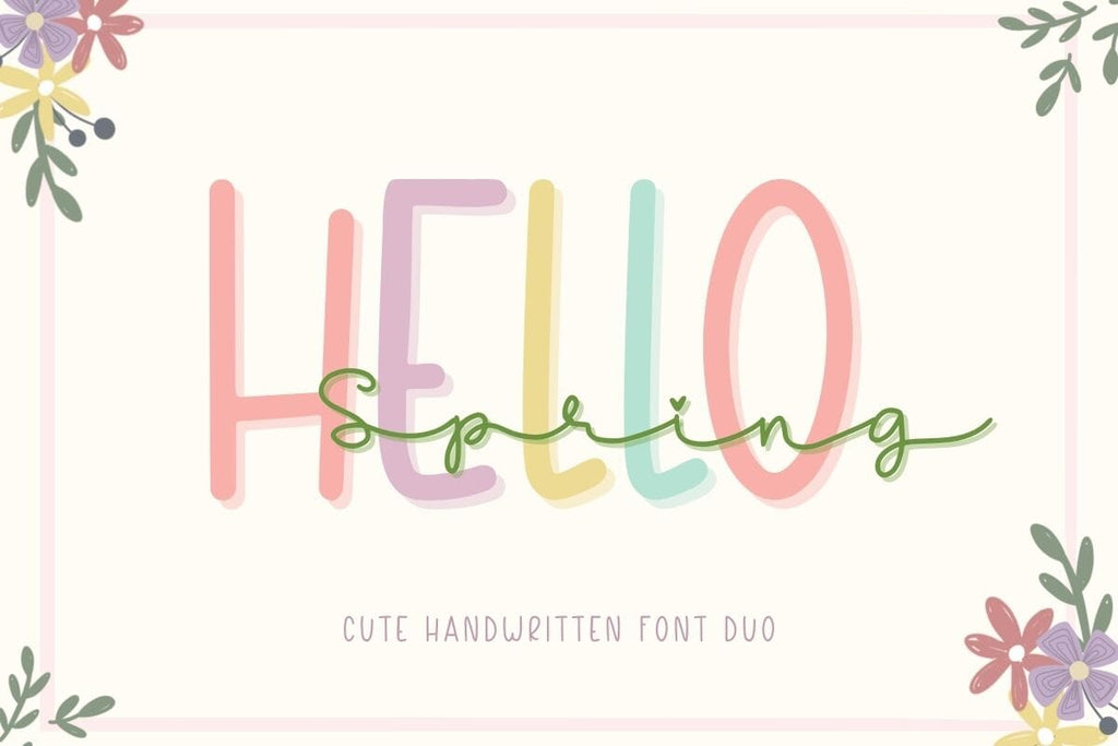 Hello Spring - Cute Font Duo - So Fontsy