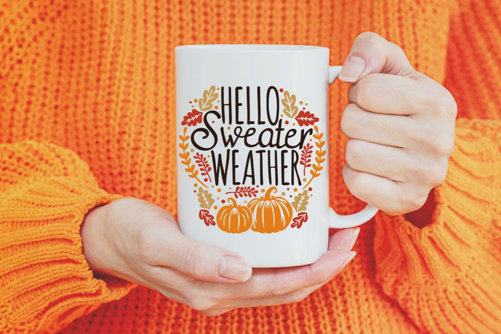 Hello Sweater Weather| Fall SVG Cutting Files. - So Fontsy