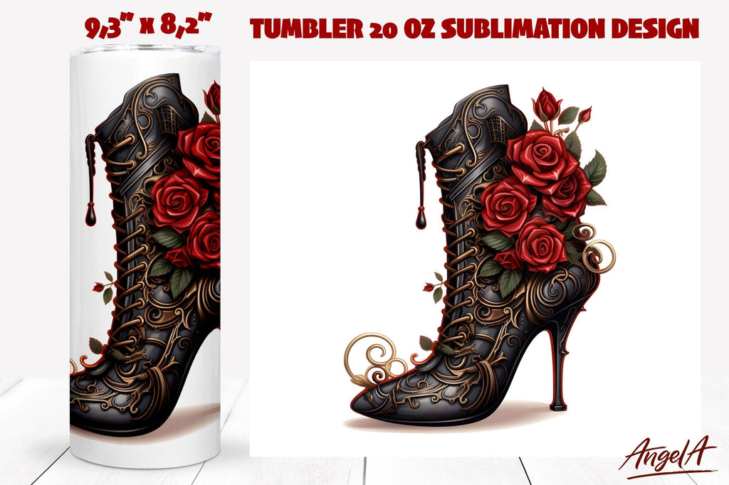 High heel shoes, gothic fashion tumbler - So Fontsy