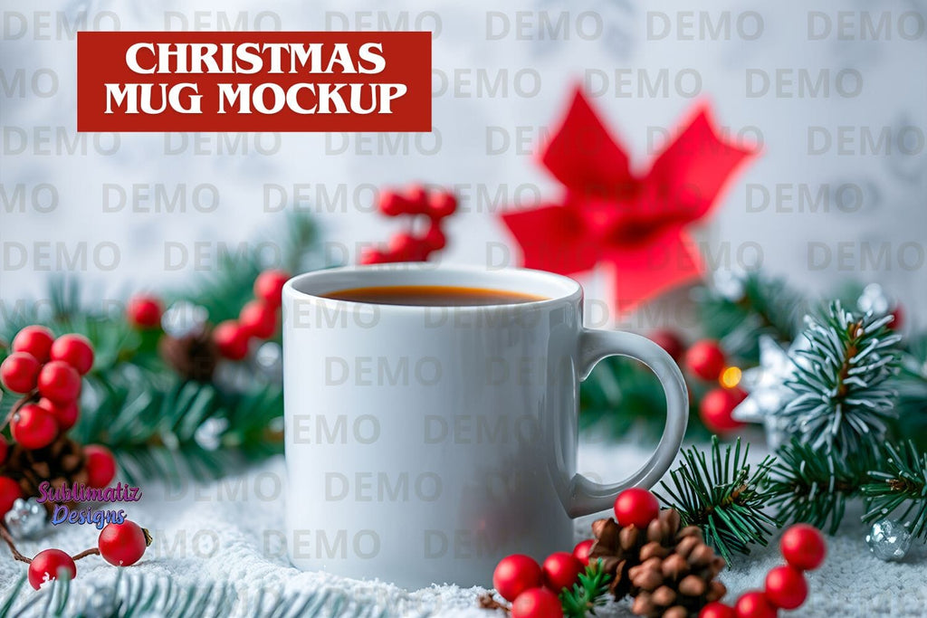 Holiday Coffee Mug Mockup - So Fontsy