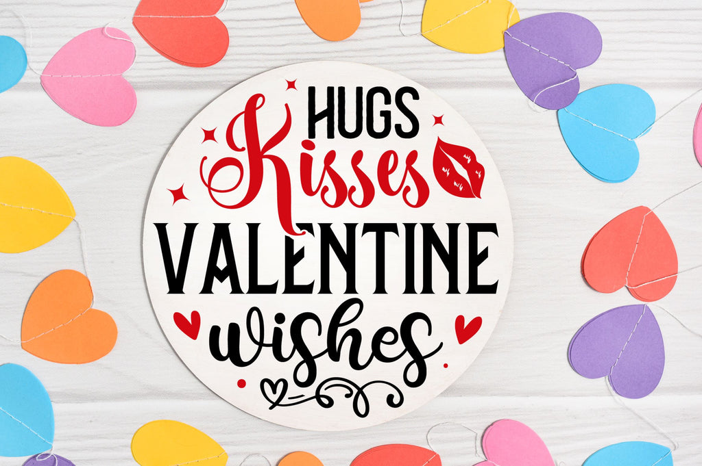 Hugs kisses valentine wishes Svg Design - So Fontsy