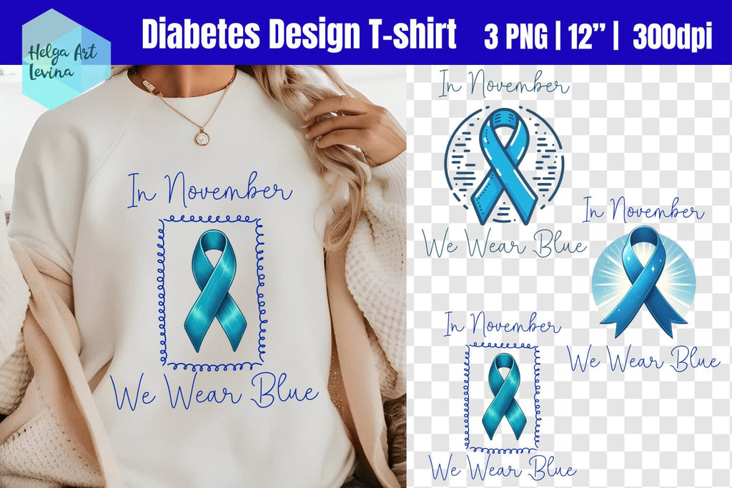 in November We Wear Blue | Diabetes PNG - So Fontsy