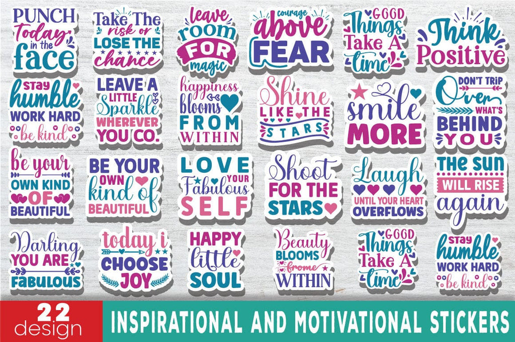 Inspirational and Motivational Stickers - So Fontsy