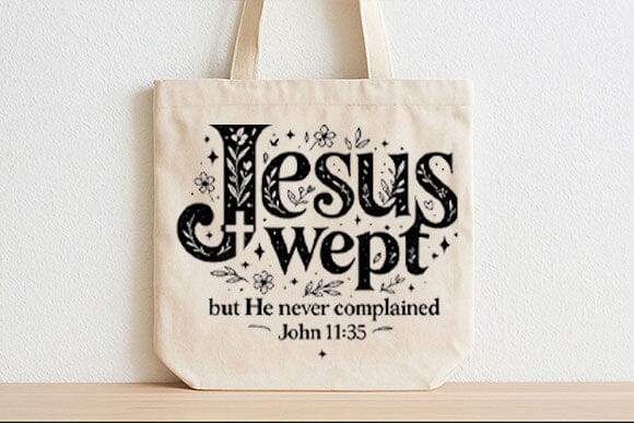 Jesus Wept PNG Bible Verse John 11:35 - So Fontsy