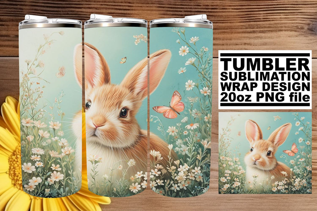 Joyful Spring Bunny-themed Tumblers - So Fontsy