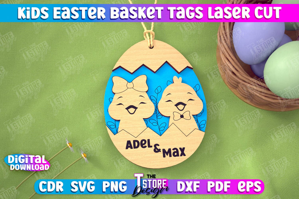 Kids Easter Basket Tags | Personalized Easter Gift Tags | Easter Name ...
