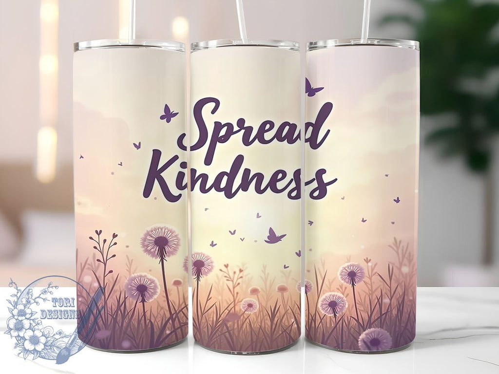 Kindness Dandelion 20oz Tumbler, Dandelion Art, 20oz Tumbler Wrap ...