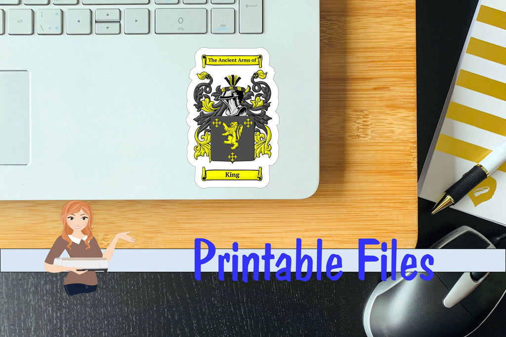 King Coat of Arms Sticker - So Fontsy
