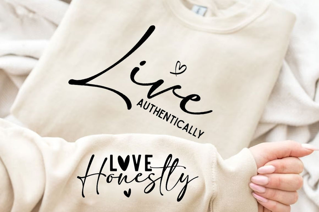 Live Authentically Sleeve SVG Design, Inspirational sleeve SVG, Motivational Sleeve SVG ...