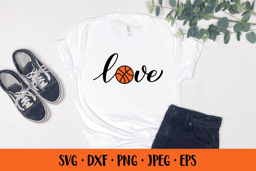Love basketball hand lettered SVG cut file. Sports ball - So Fontsy