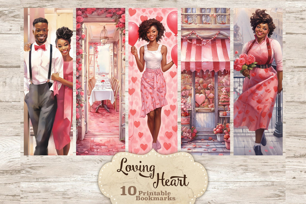 Loving Heart Bookmarks | Black Girl Bookmarks - So Fontsy