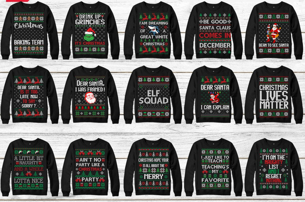 25 Ugly Christmas Sweater Design Bundle - So Fontsy