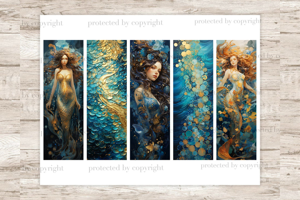 Mermaids Bookmarks | Fantasy Printable - So Fontsy