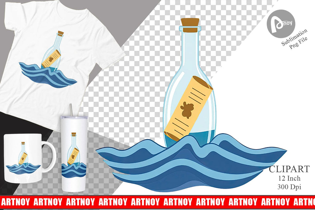 Message in a Bottle Clipart - So Fontsy