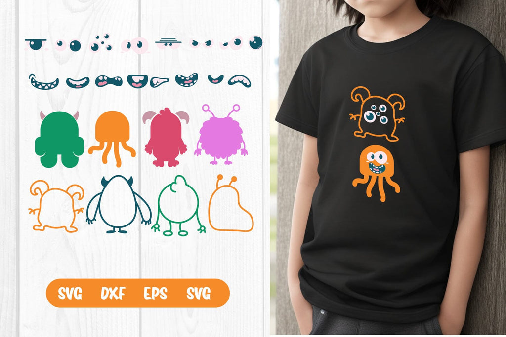 Monster custom halloween svg, dxf, eps, png - So Fontsy