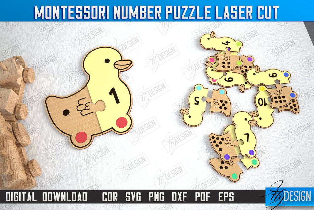 Montessori Number Puzzle | Educational Game | Montessori Toy | CNC File ...
