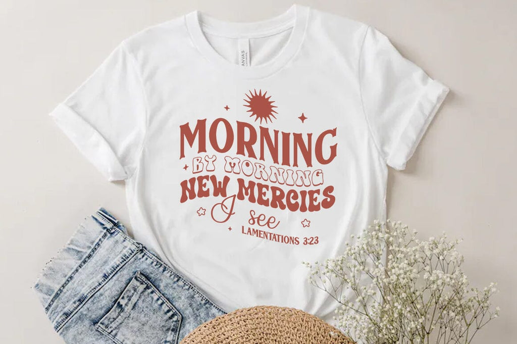 Morning by morning new mercies SVG, Jesus Tshirt - So Fontsy