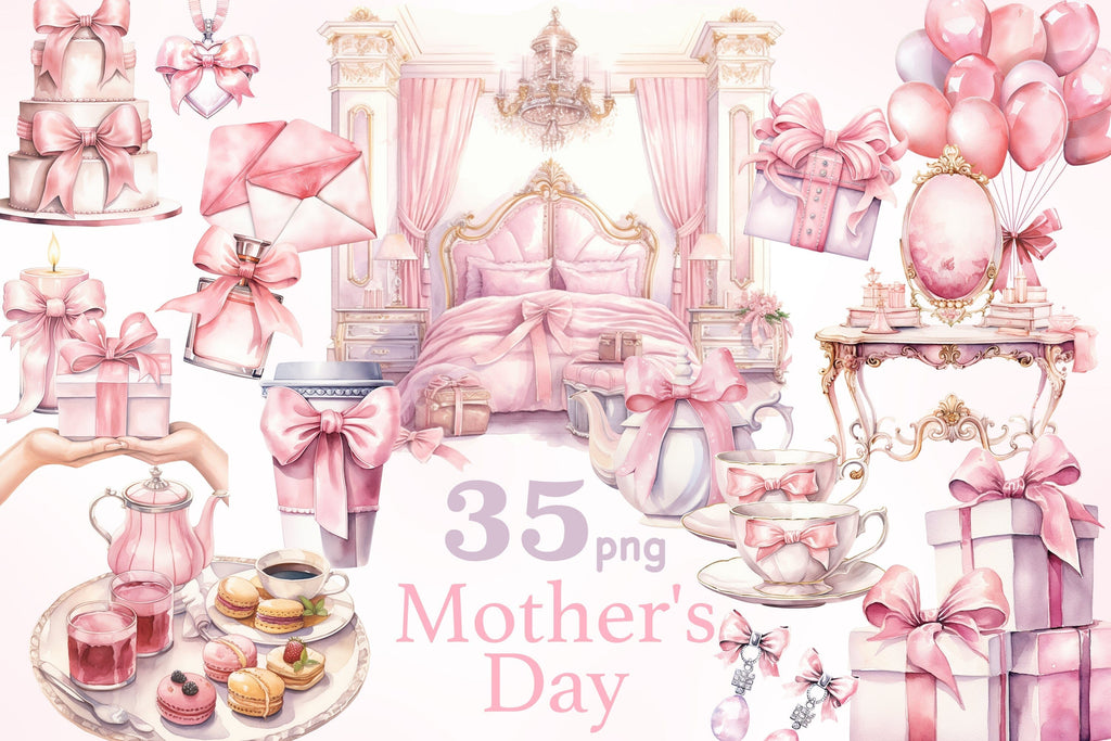 Mothers Day Clipart Bundle | Family Illustration PNG Set - So Fontsy