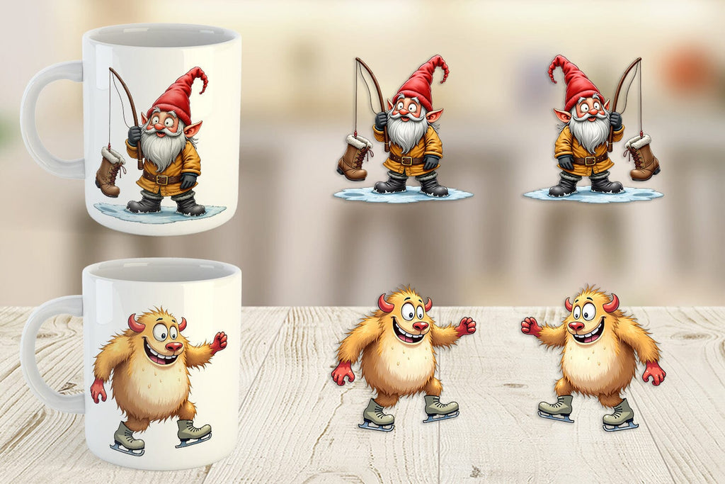 Mug Wrap UglyCute Yeti & Gnome Winter Games - So Fontsy