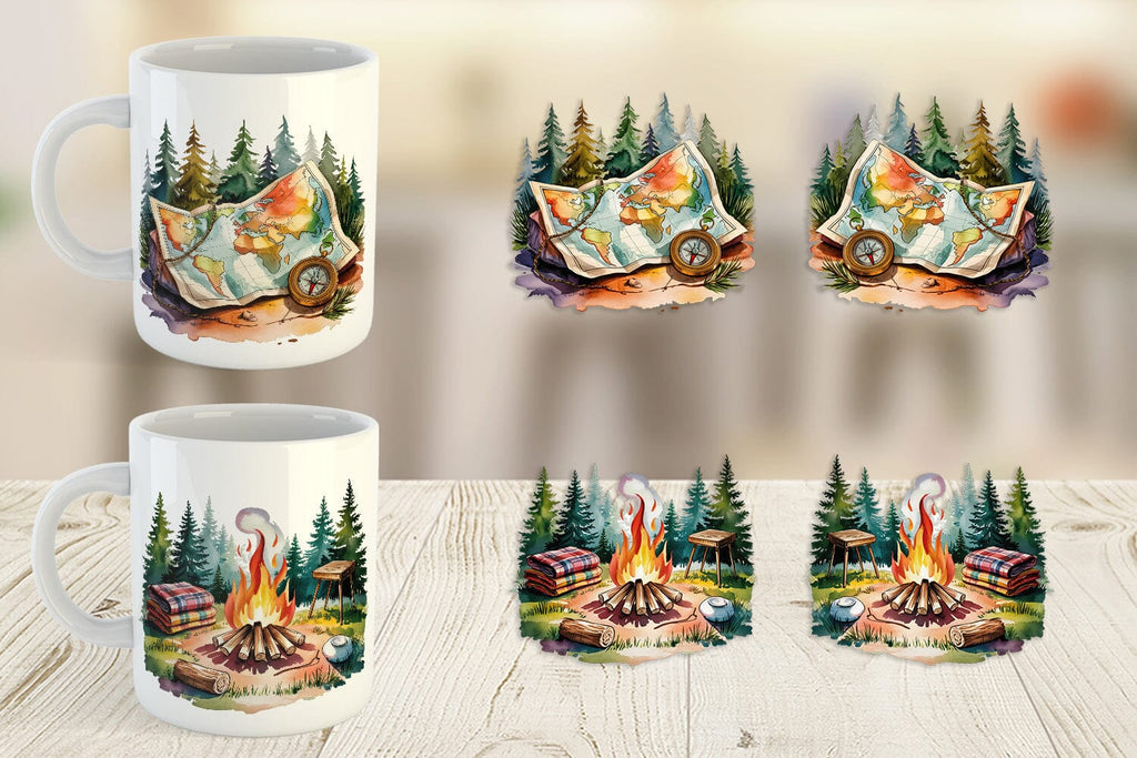 Mug Wrap Vintage Camping Vibes - So Fontsy