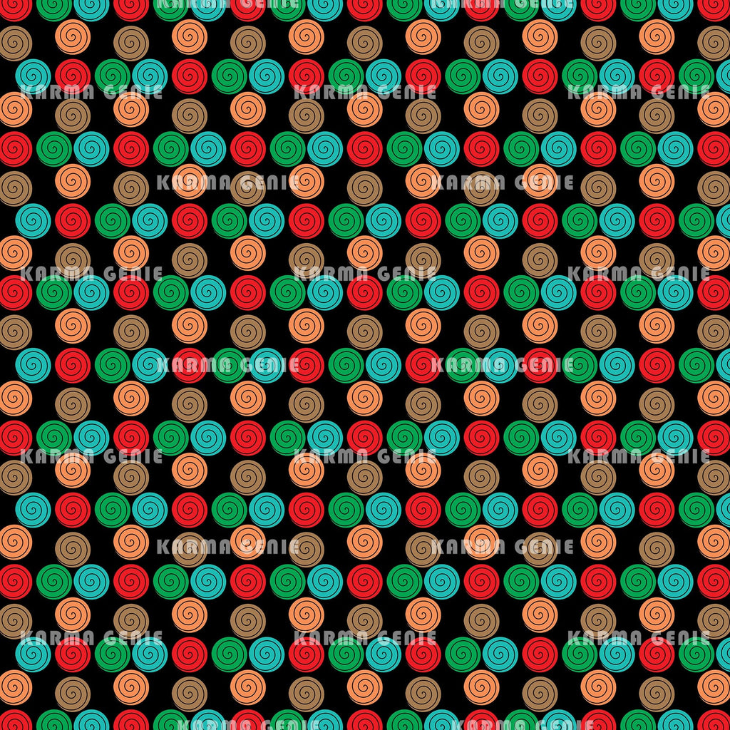 Multi Colored Spirals And Circles Background Pattern Digital Paper - So ...