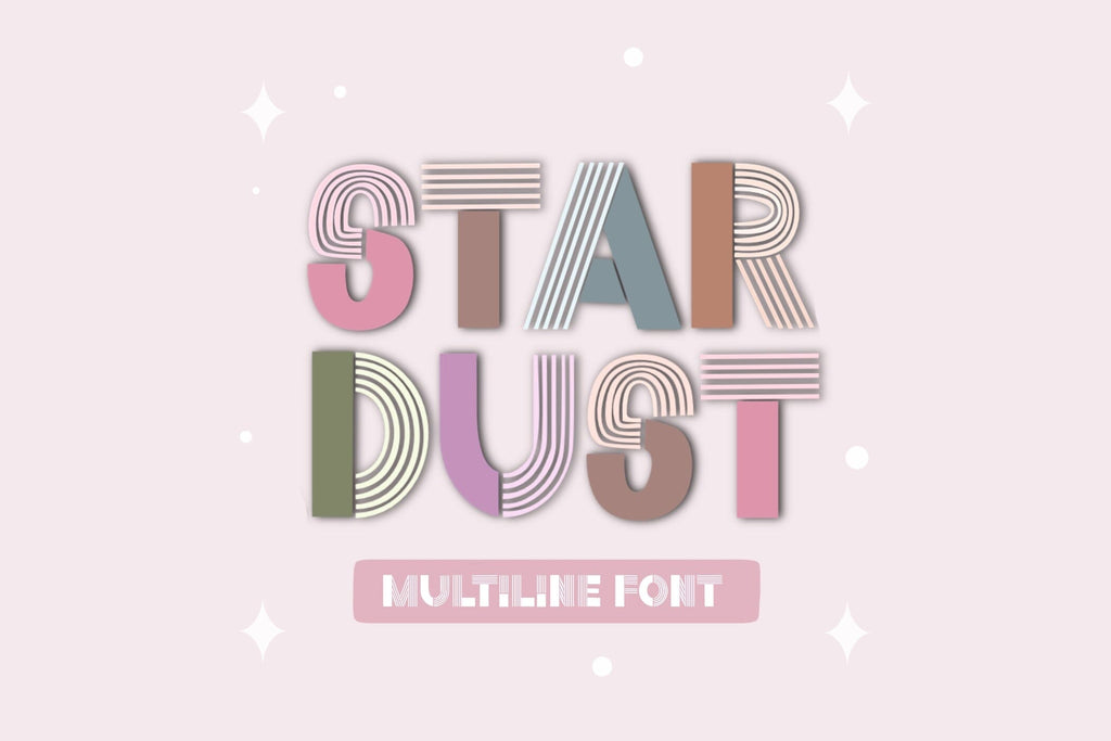 Multiline Retro Font - Stardust, Handwritten font - So Fontsy