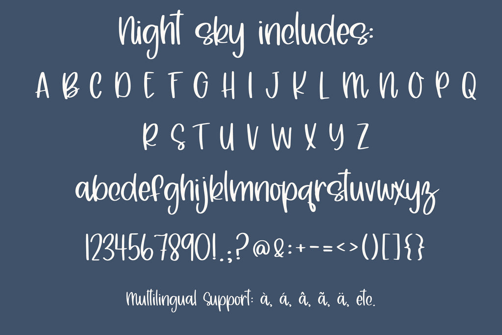 Night Sky, Cute Handwritten Font - So Fontsy