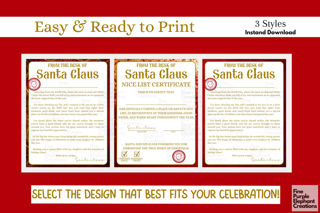 Official Letter from Santa Claus & Nice List Certificate | Christmas ...