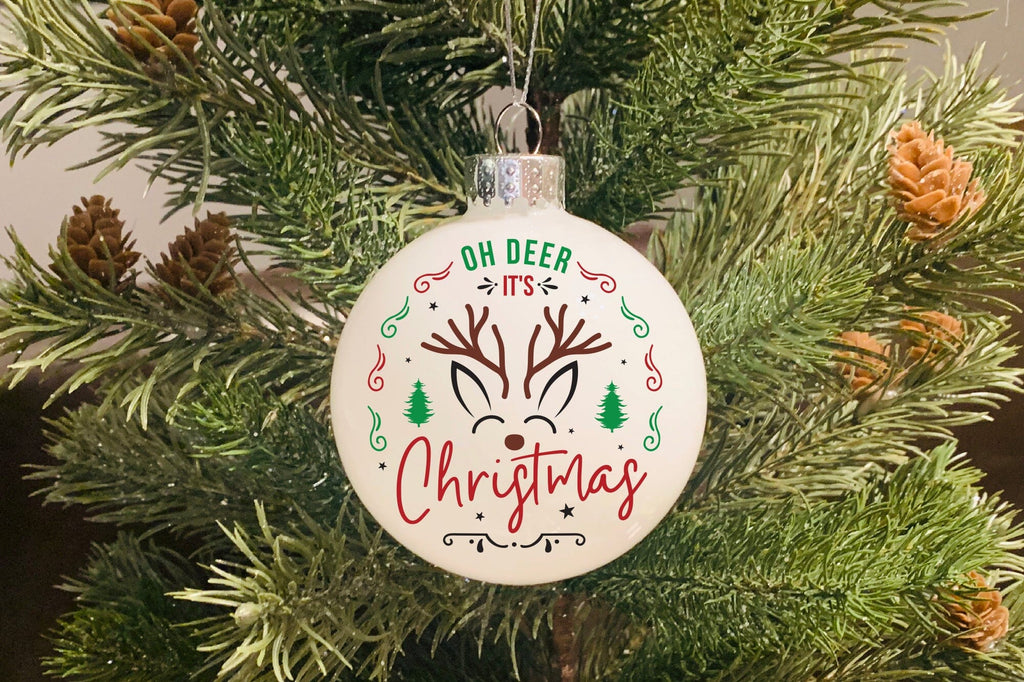 Oh Deer It's Christmas SVG Round Sign - So Fontsy