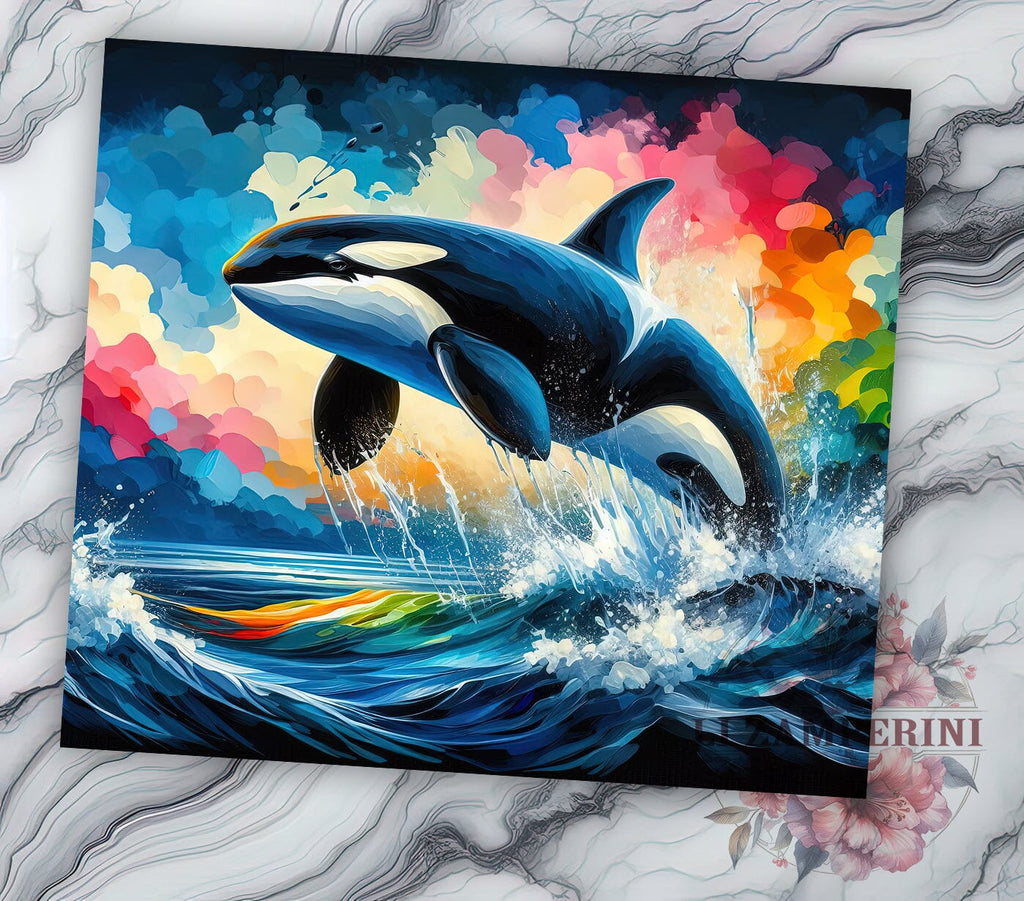 Orca Wildlife Marine Tumbler Wrap, Killer Whale, Tumbler Wrap, Sublimation Design, Marine Life ...