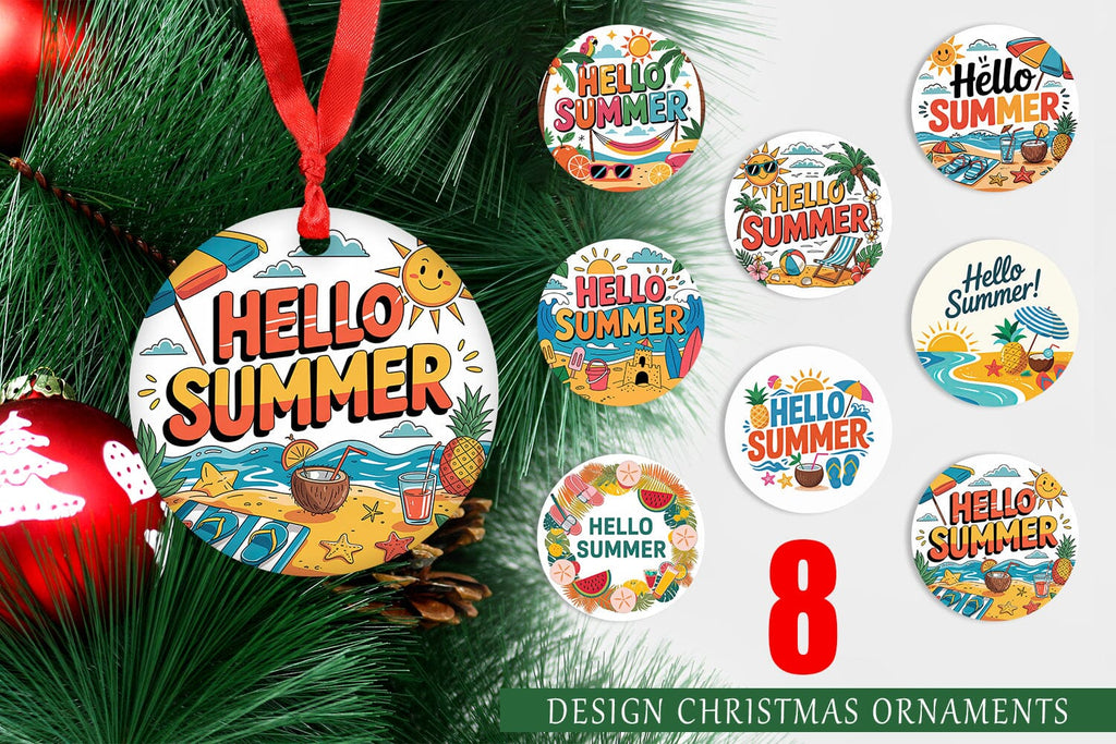 Ornament Hello Summer Bundle Sublimation - So Fontsy