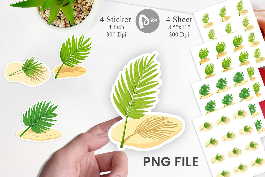 Palm Leaf Sticker - So Fontsy