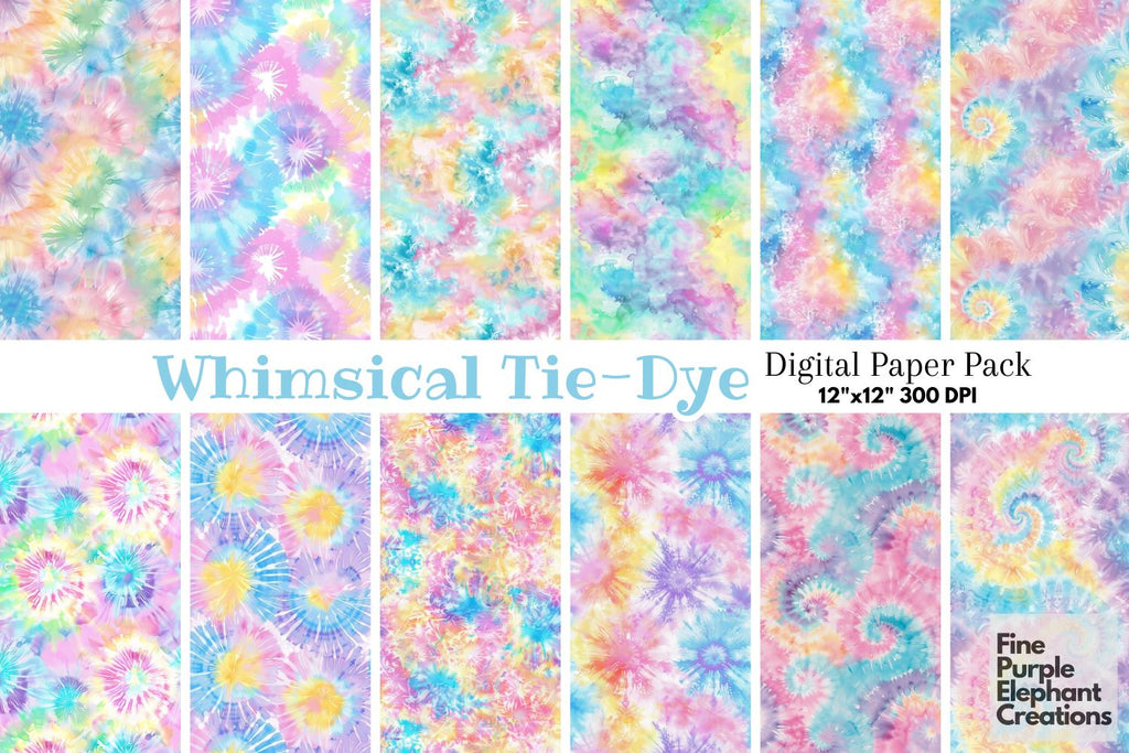 Pastel Rainbow Tie Dye Digital Paper - Pride LGBTQ Sublimation - So Fontsy
