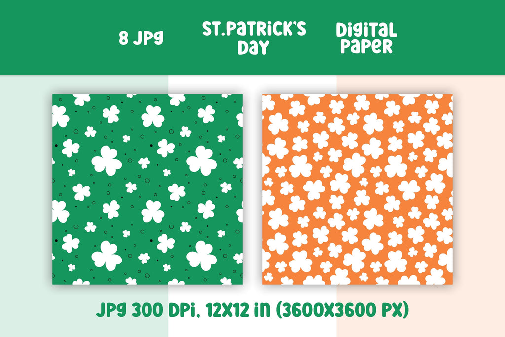 Patricks Day Digital Paper | St Patrick's Patterns JPG Bundle ...