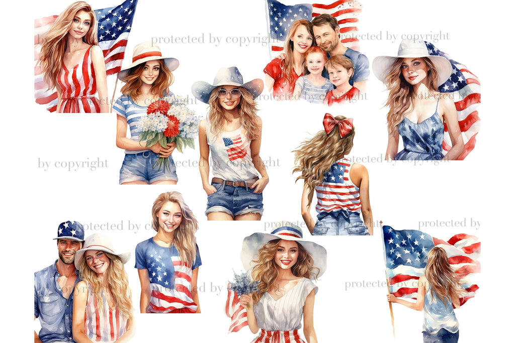 Patriotic Clipart Collection | 4Th Of July Clipart Bundle - So Fontsy