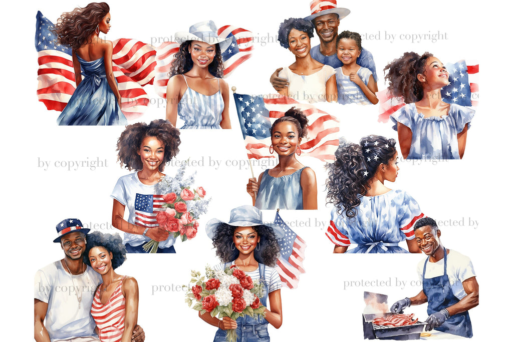 Patriotic Clipart PNG Set | 4Th Of July Graphics - So Fontsy
