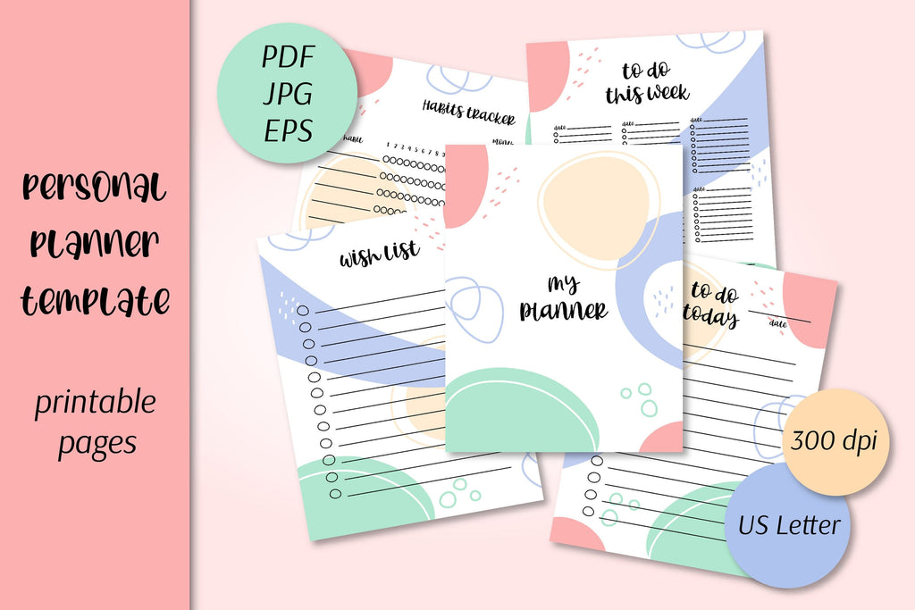 Personal Planner Printable Template To Do List Daily Weekly - So Fontsy