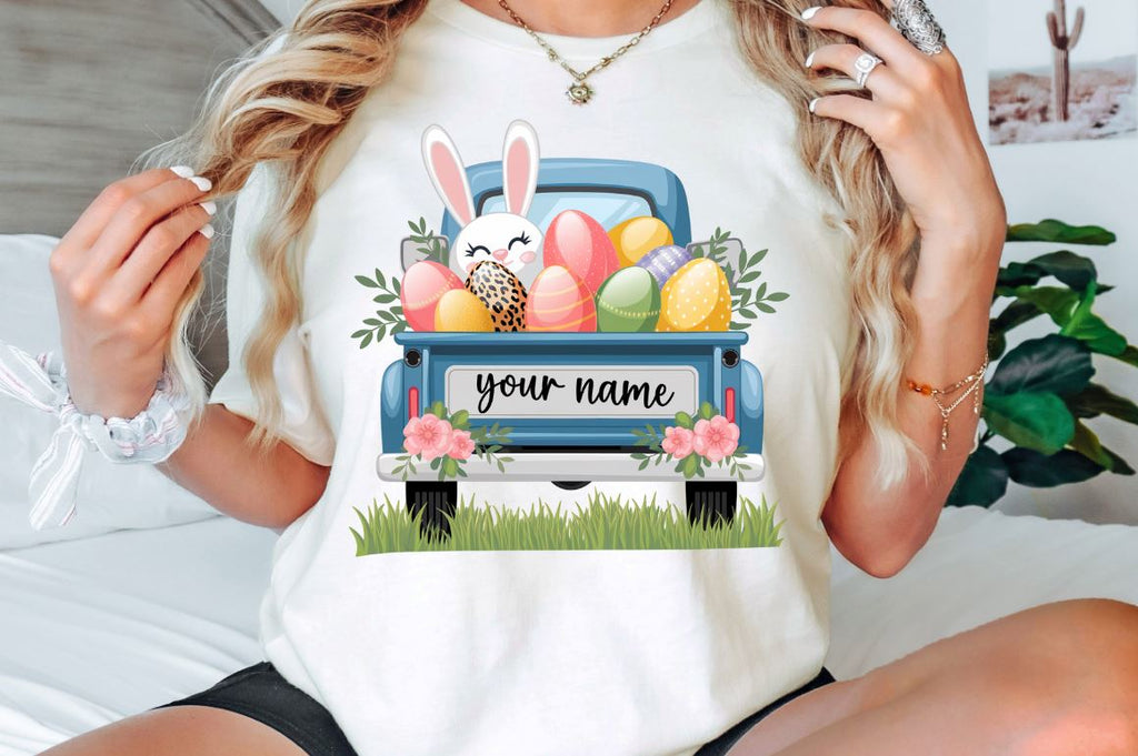 Personalized Easter Easter Truck Sublimation Design - So Fontsy