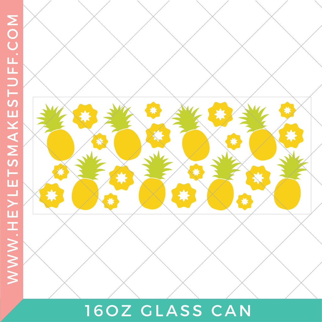 Pineapples Glass Can Wrap SVG - So Fontsy