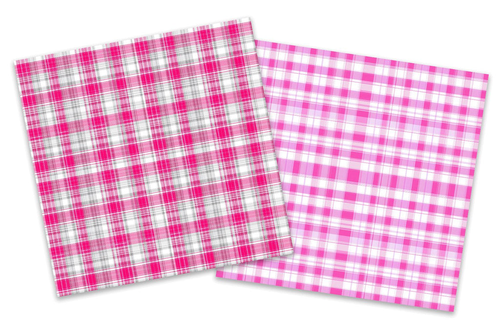 Pink Gingham Digital Paper Pack - So Fontsy